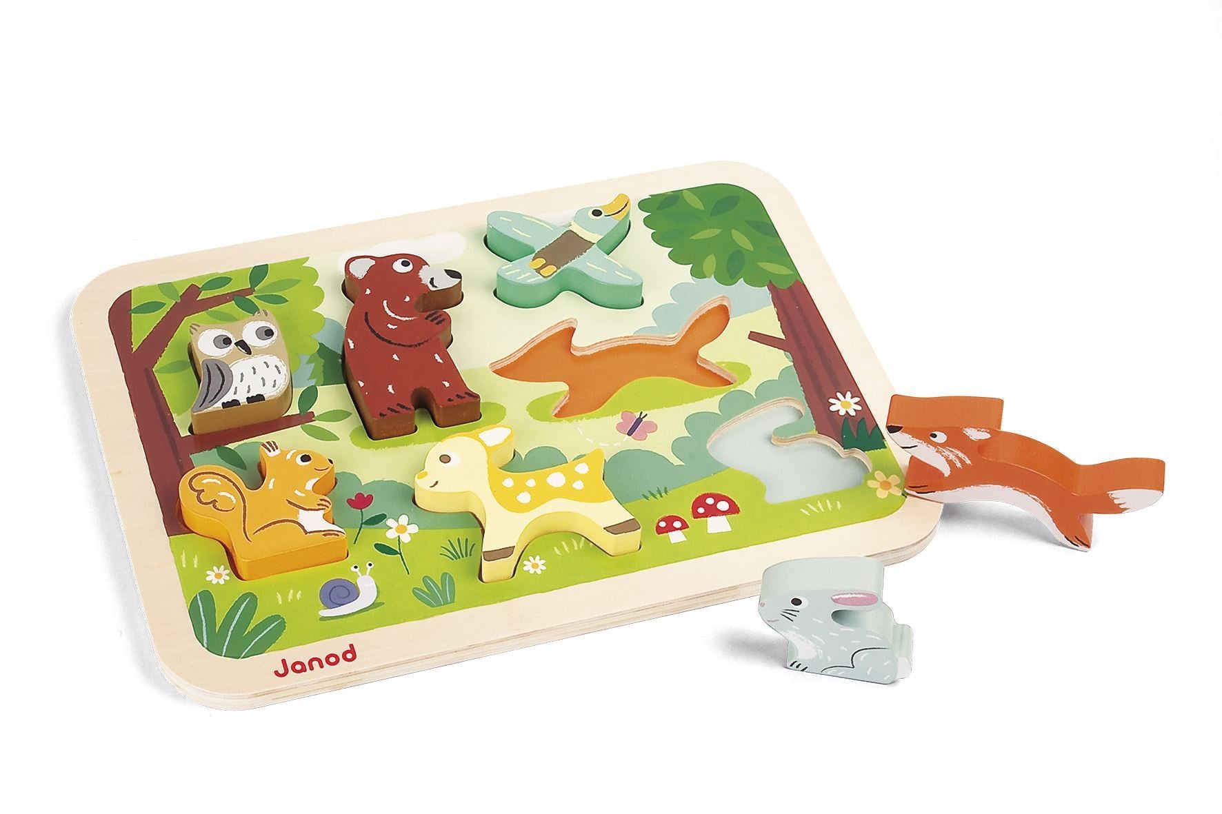 Juego de encastre madera bosque Janod– Ositos y Cia.