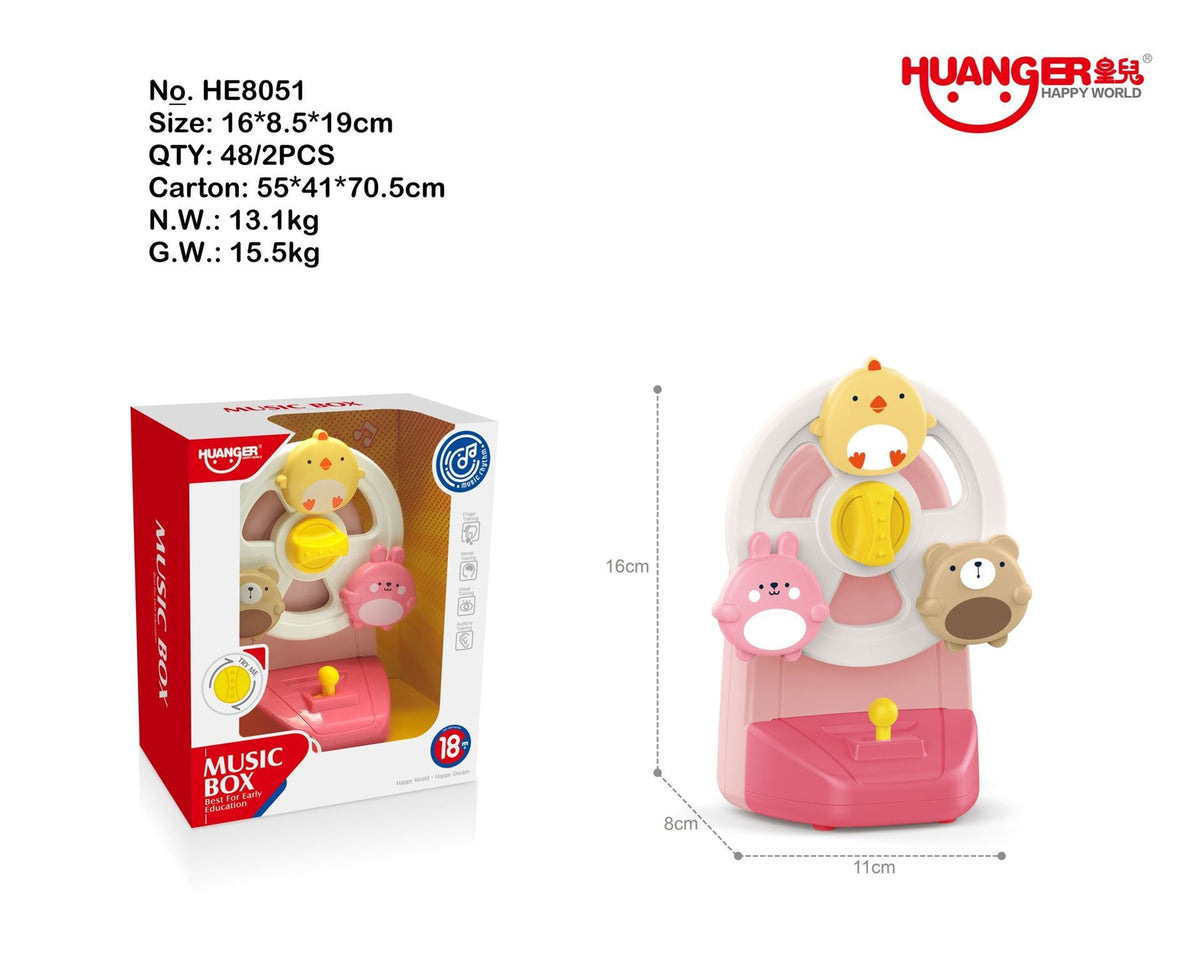 Rueda Musical Rosada Huanger – Con Sonido Relajante y Animalitos Girat ...