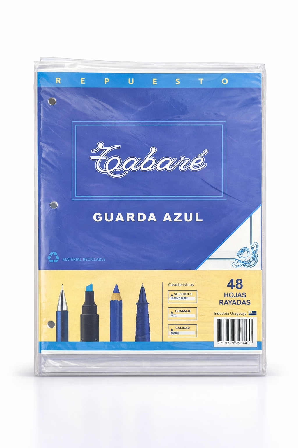 Hojas Tabaré Guarda Azul – 48 Hojas Rayadas– Ositos y Cia.